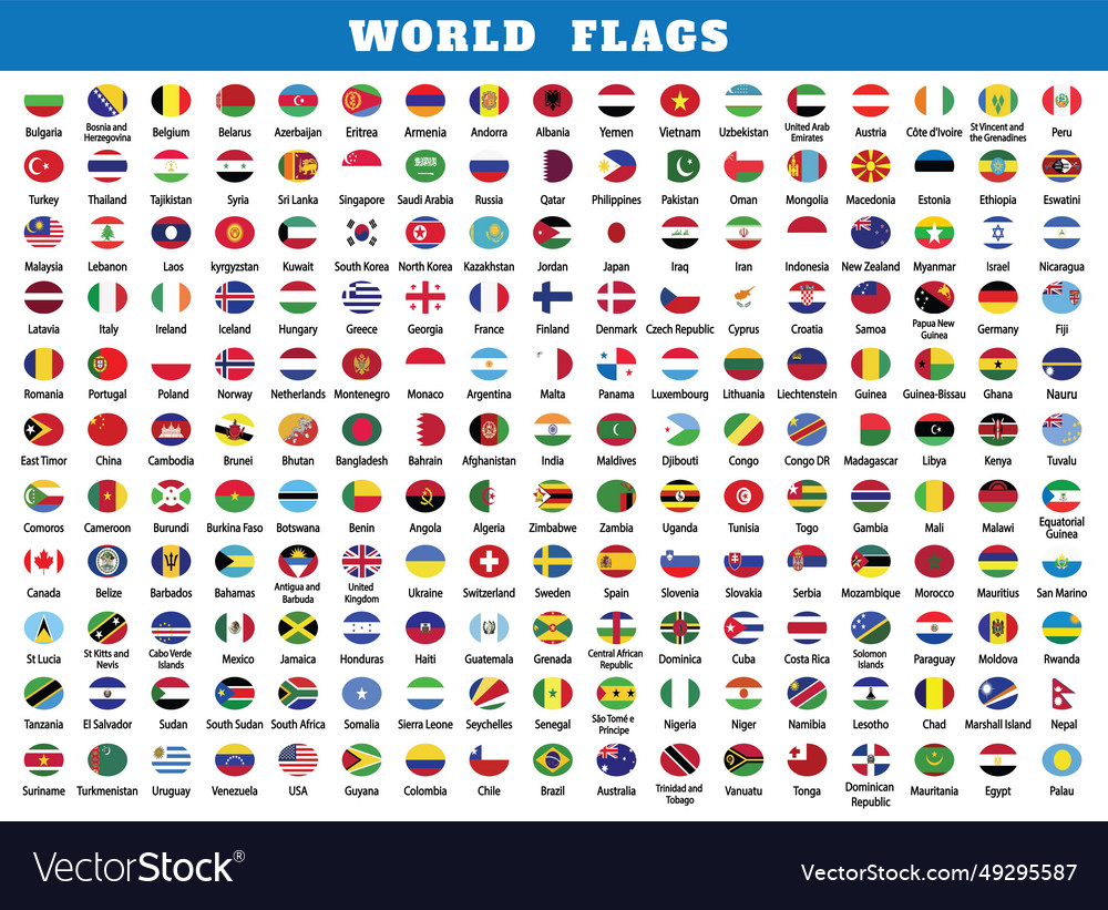Rounded world flags collection Royalty Free Vector Image Rounded world flags collection Royalty Free Vector Image