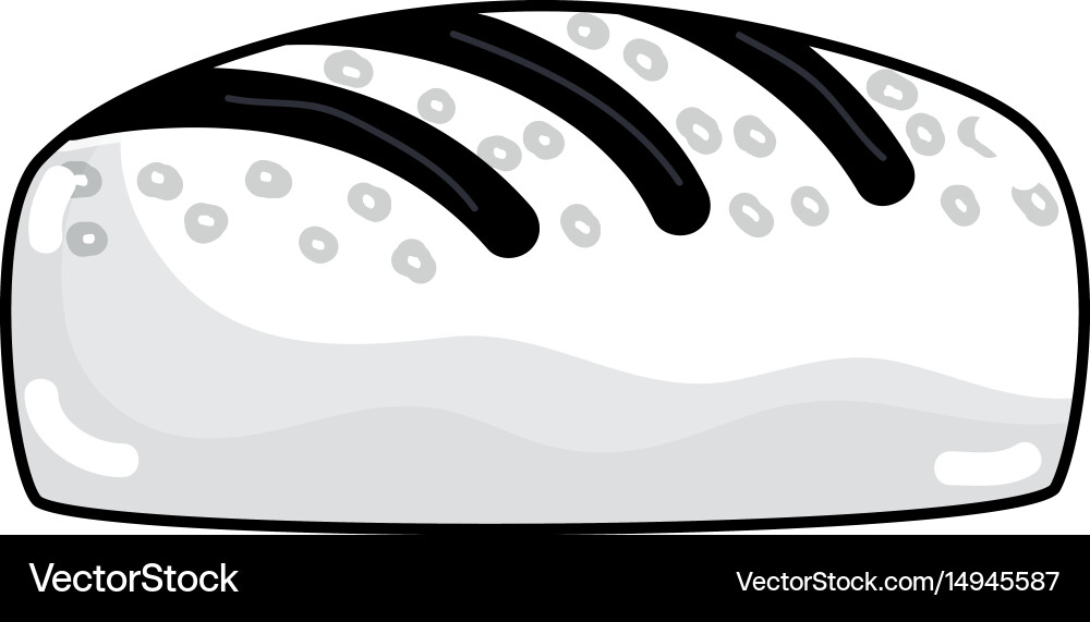 Silhouette delicious fresh bakery bread food Vector Image