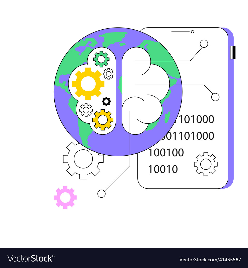 Technological singularity abstract concept Vector Image Technological singularity abstract concept Vector Image