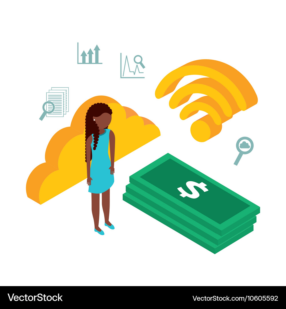 Business set isometrics icons Royalty Free Vector Image