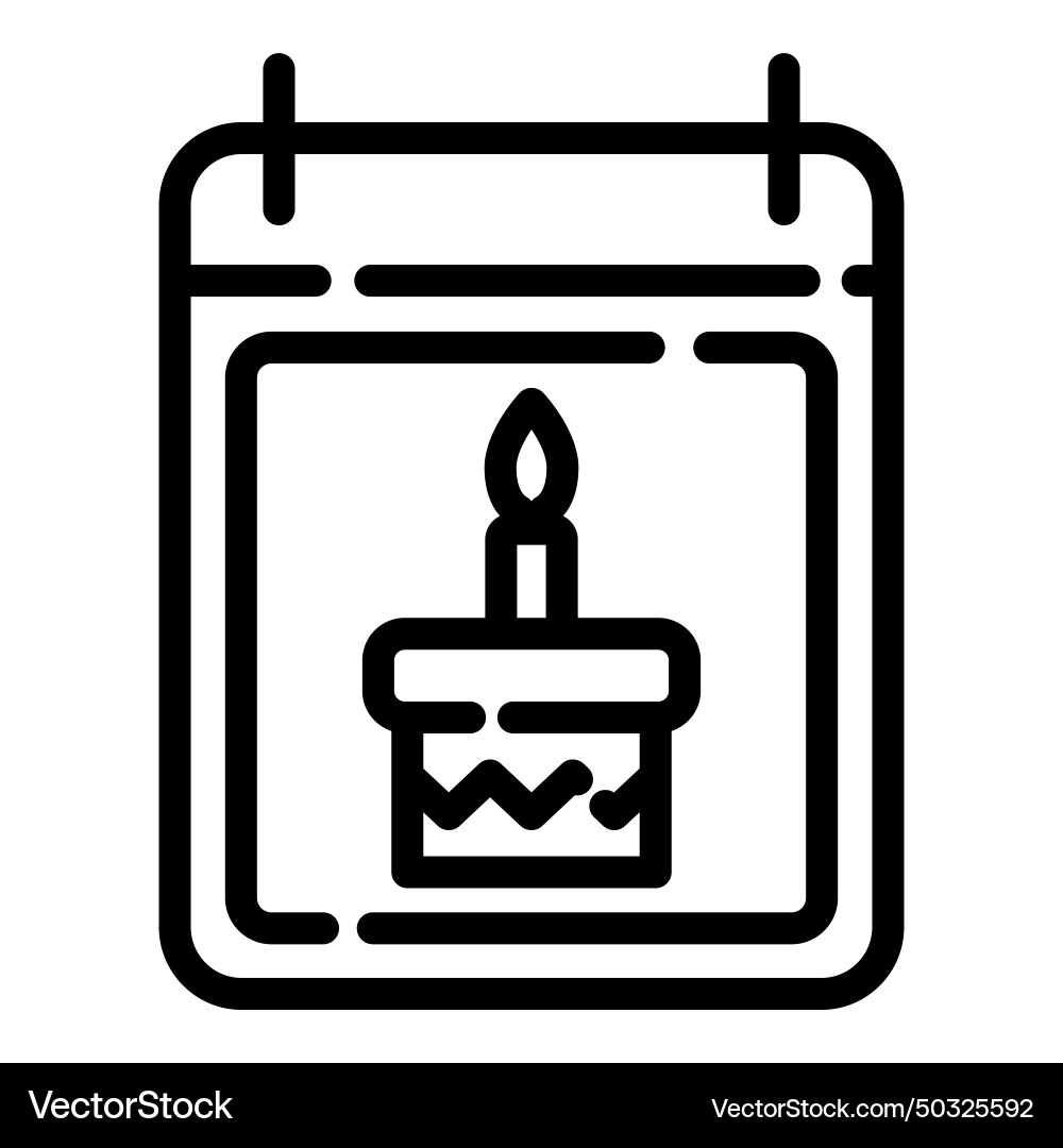 Calendar birthday flat icon isolated on white Vector Image