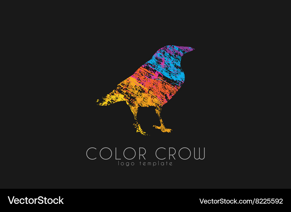 Crow logo color logo bird logo Royalty Free Vector Image