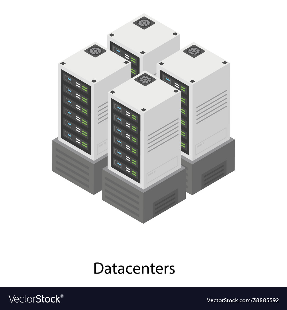 Datacenter isometric Royalty Free Vector Image