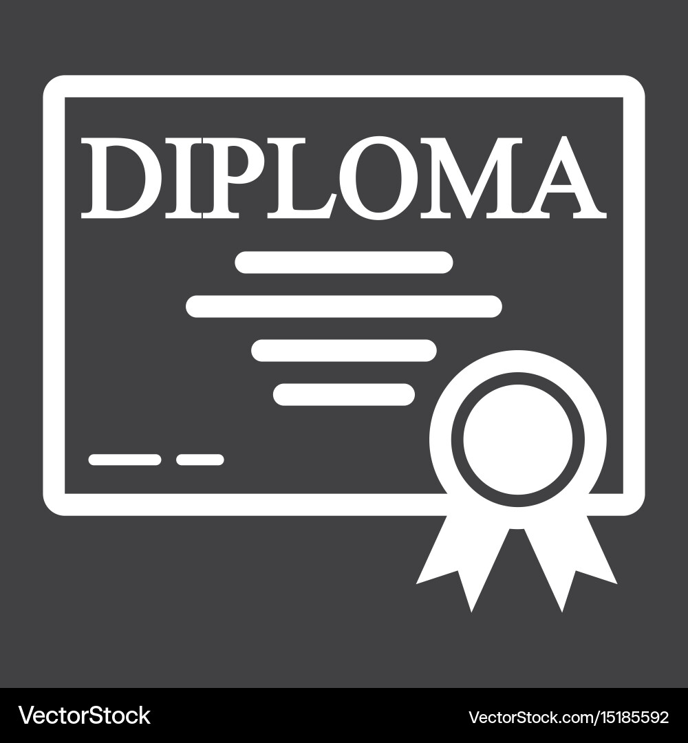 Diploma line icon education and certificate Vector Image