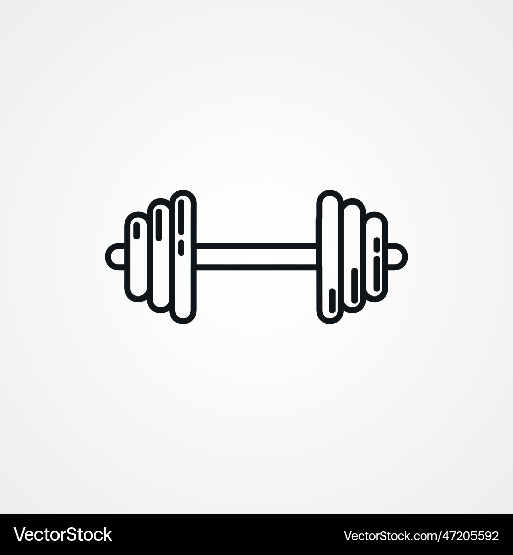 Dumbbell line icon sports bar web linear Vector Image