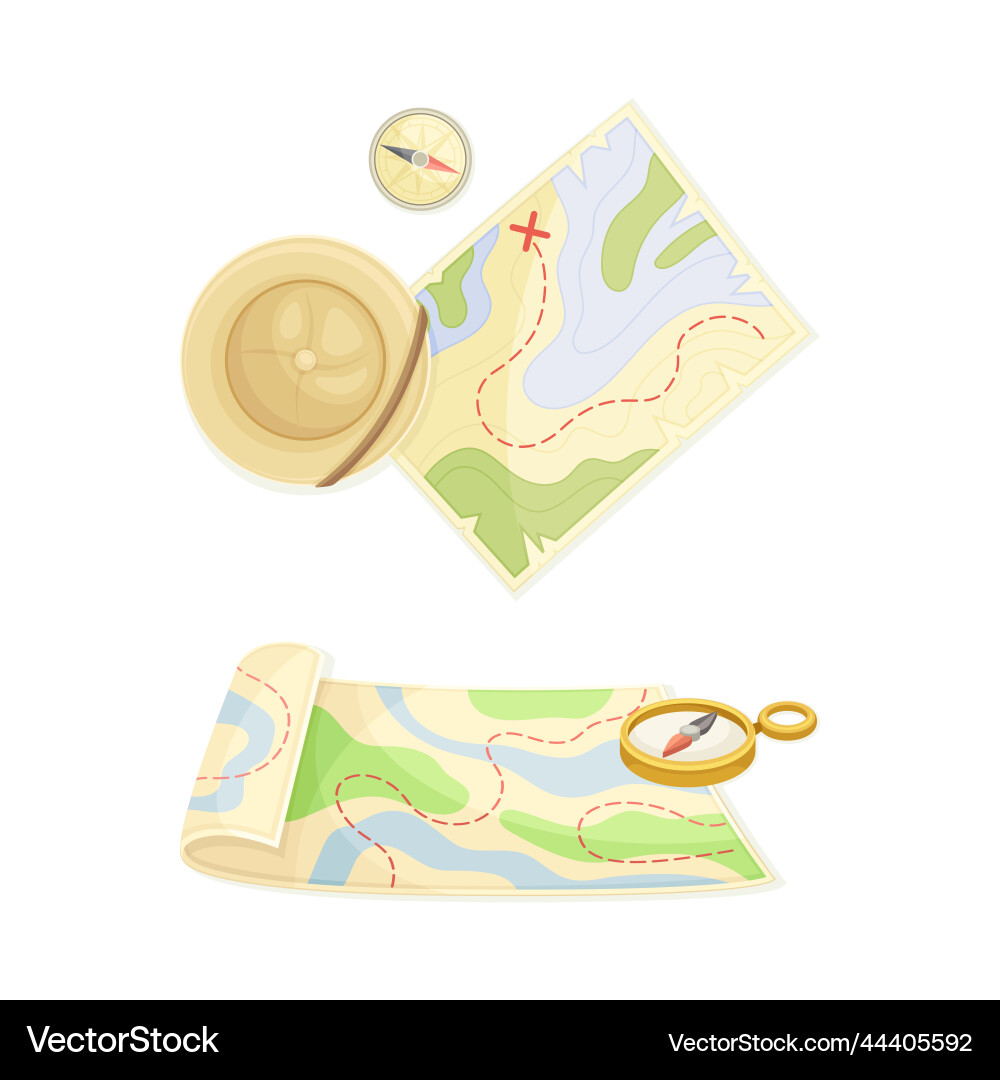 Expedition map depicting geography and route Vector Image