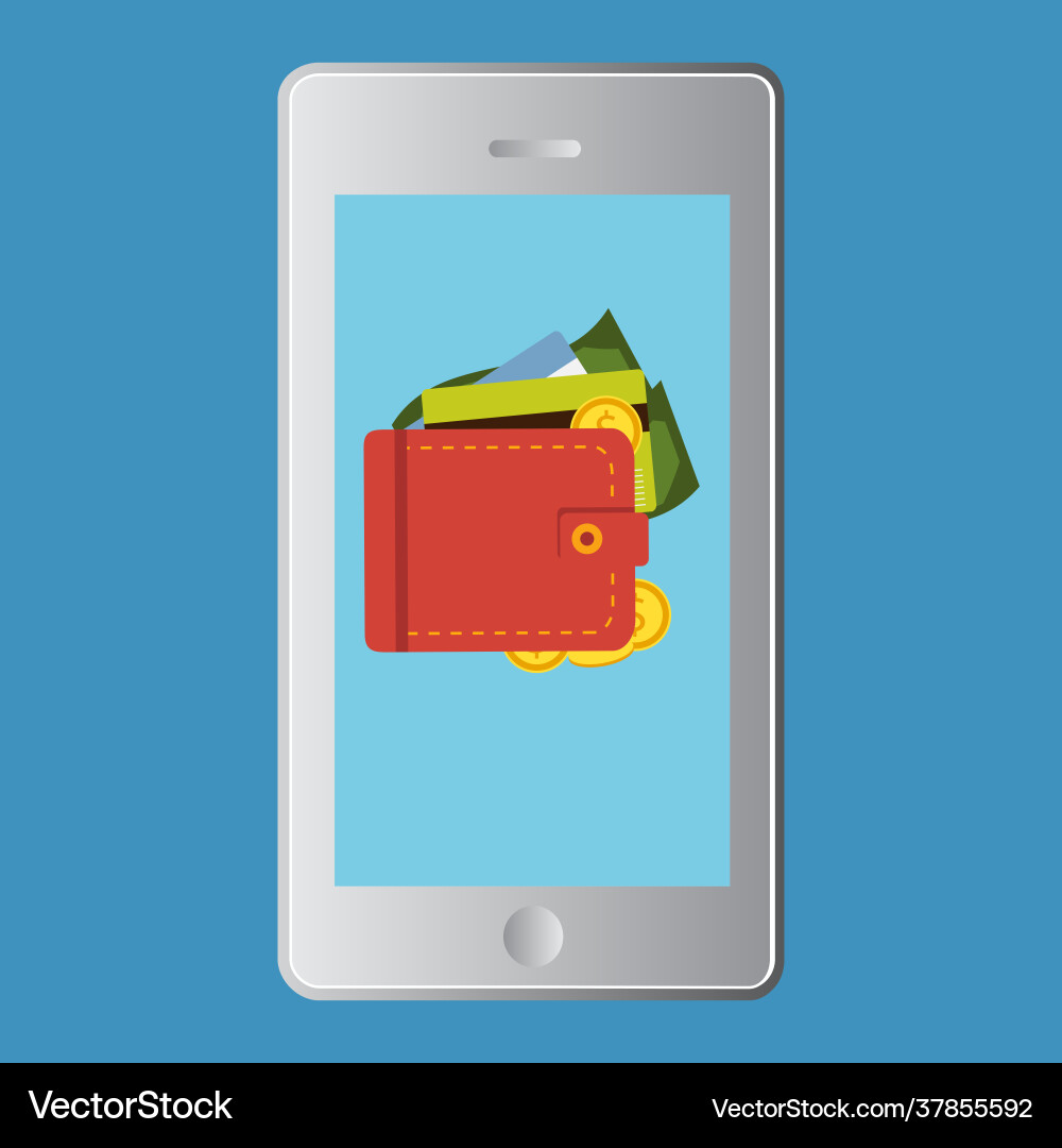 Flat cartoon style send money via Royalty Free Vector Image