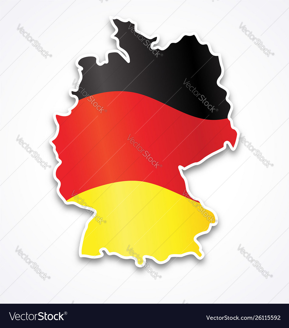 Germany map with flag Royalty Free Vector Image