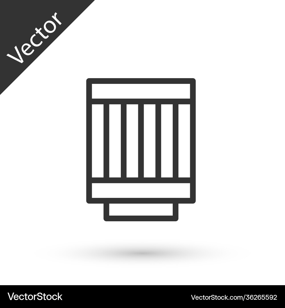 Grey line car air filter icon isolated on white Vector Image
