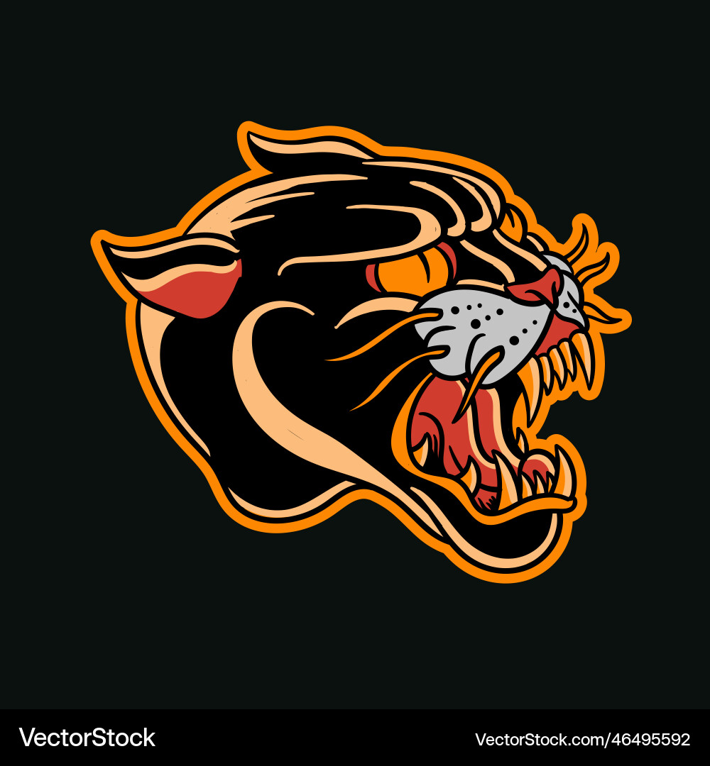 Hand drawn of panther head Royalty Free Vector Image