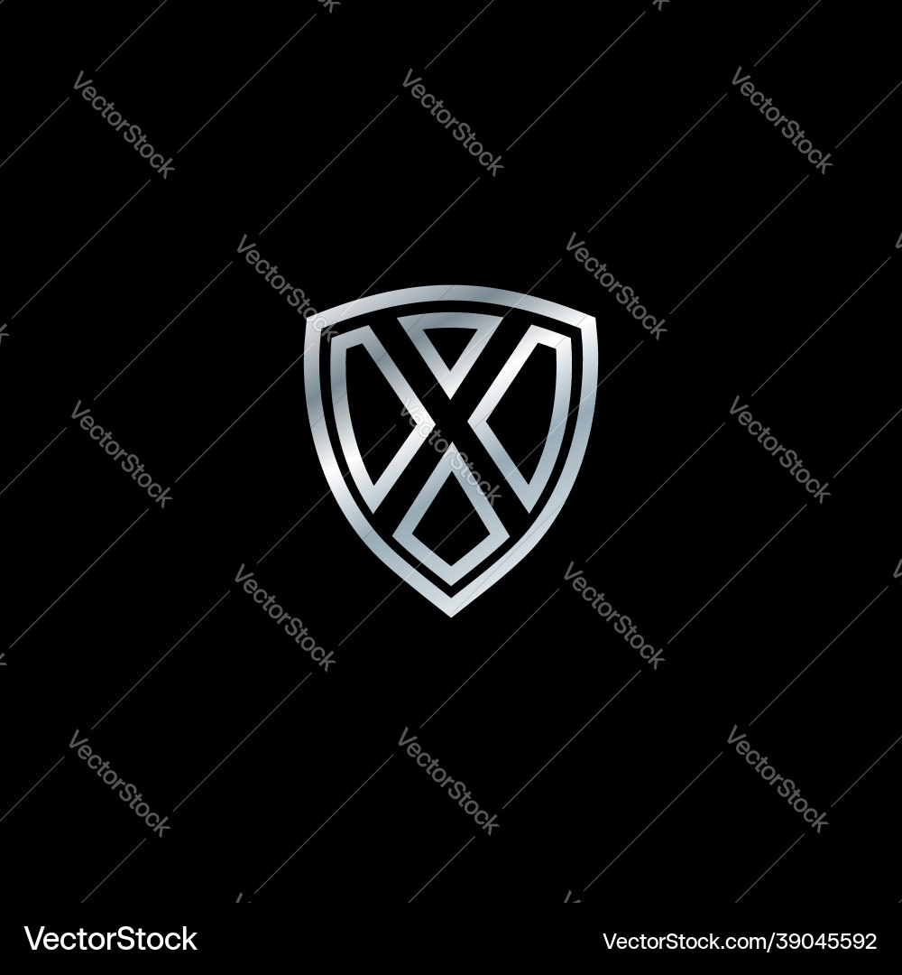 Luxury letter x protective badge logo Royalty Free Vector