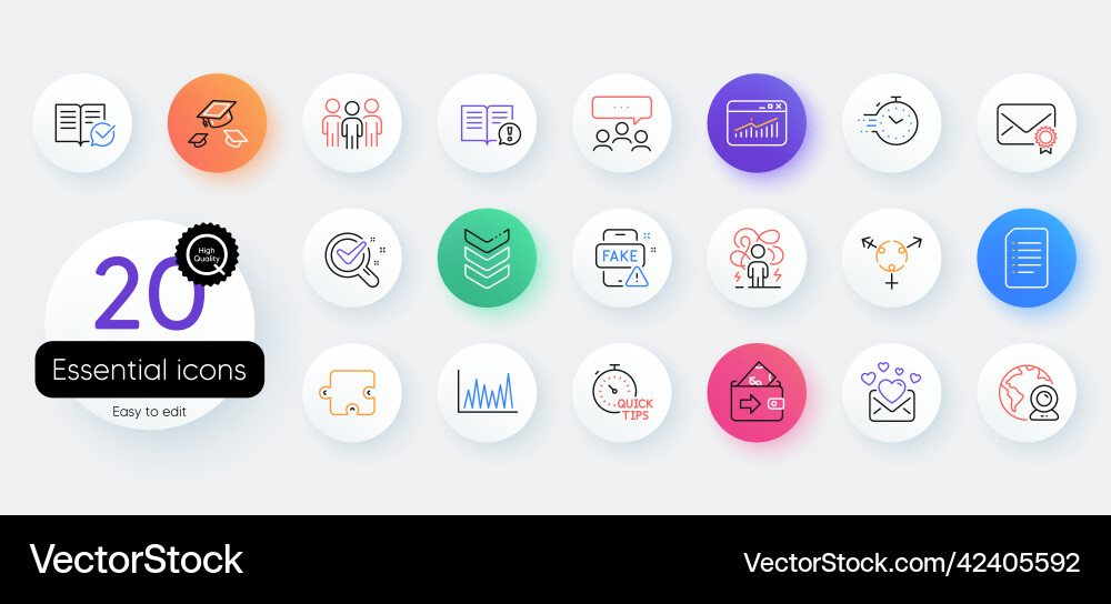 Simple set of website statistics video conference Vector Image