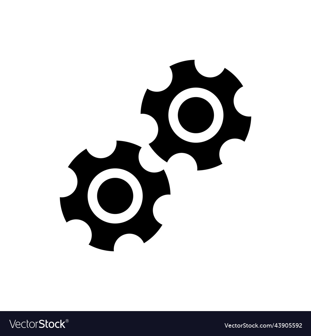 Two gears flat icon design Royalty Free Vector Image Two gears flat icon design Royalty Free Vector Image