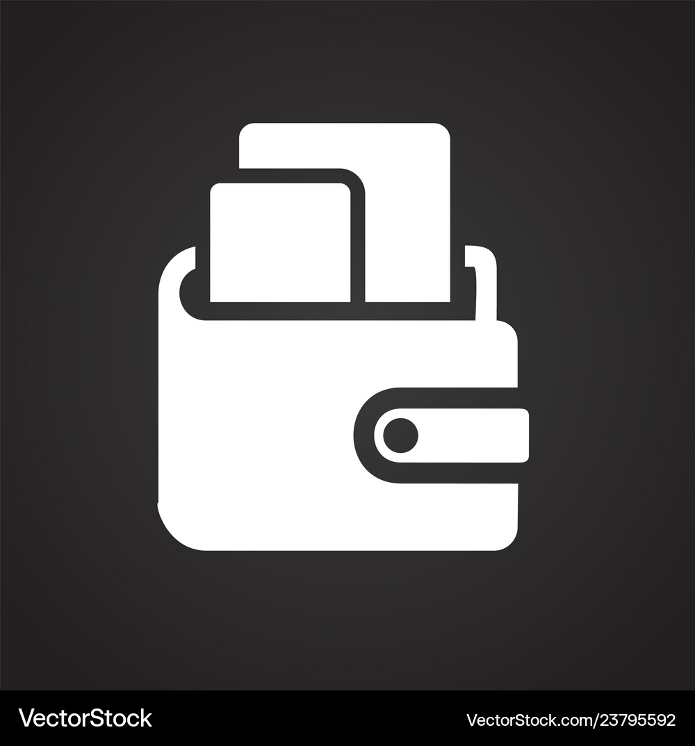 Wallet icons on black background for graphic Vector Image