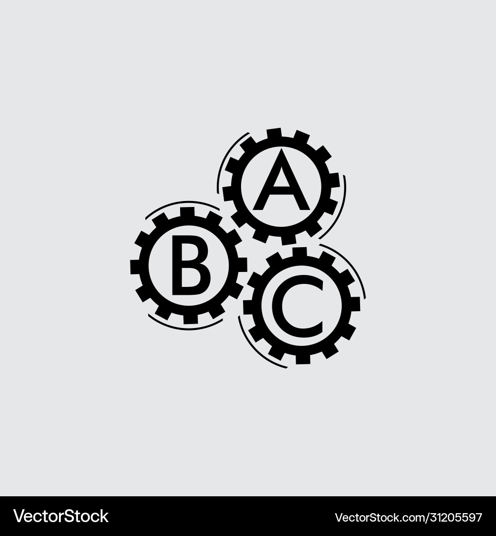 ABC Cog Machine Logo - Industrial Gear Royalty Free Vector