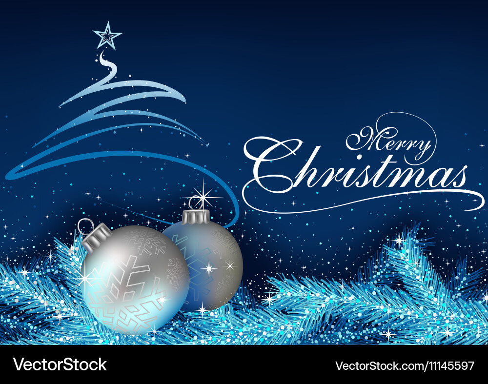 Blue christmas greeting Royalty Free Vector Image