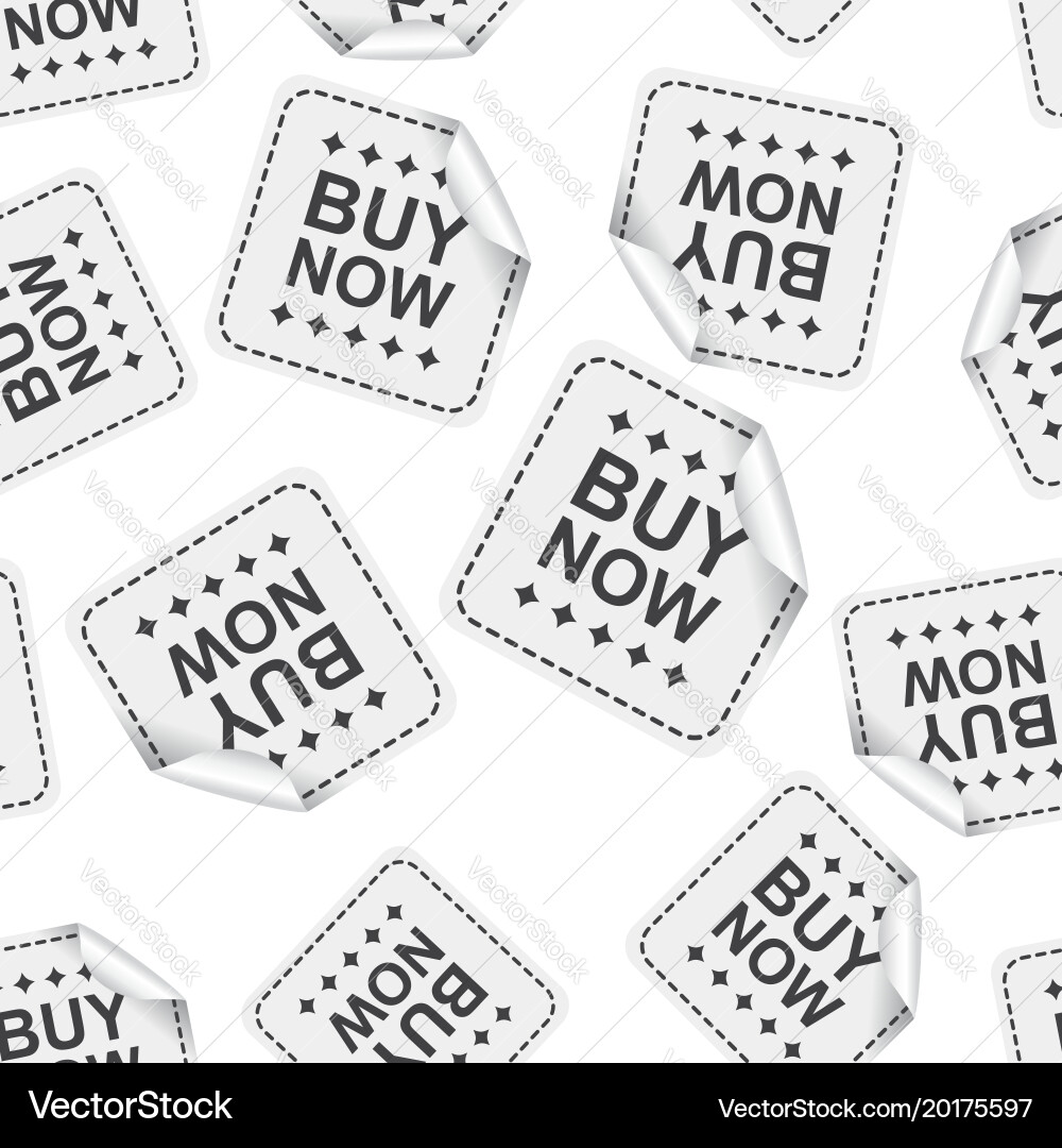 Buy now sticker seamless pattern background icon Vector Image