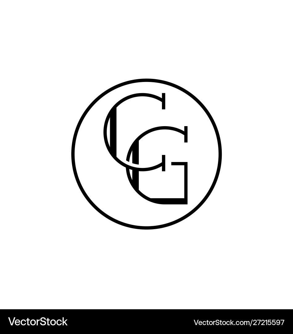 Cg letter logo design with round shape Royalty Free Vector