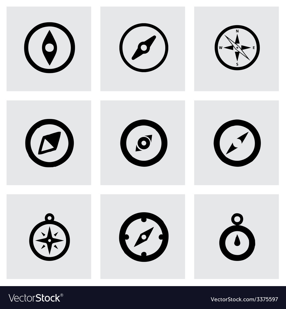 Compass icon set Royalty Free Vector Image - VectorStock