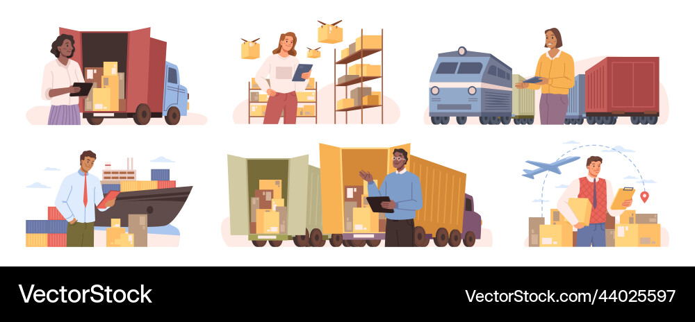 International logistics and delivery managers Vector Image