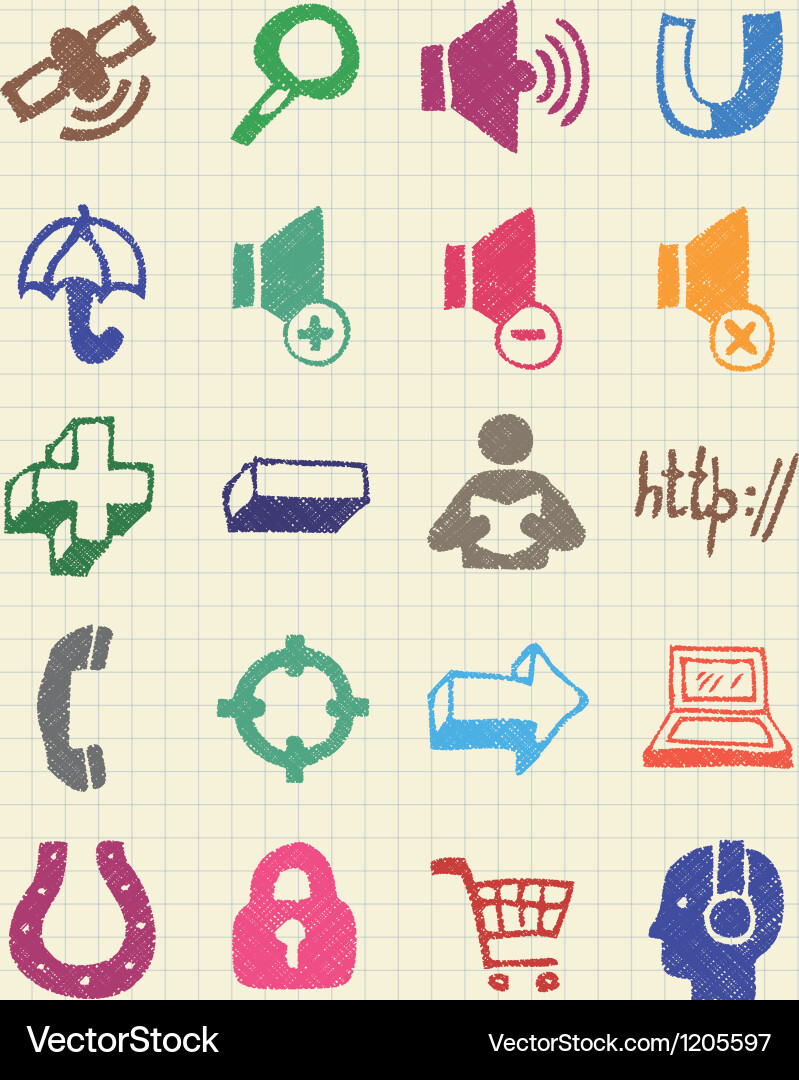 Internet and media icons set Royalty Free Vector Image