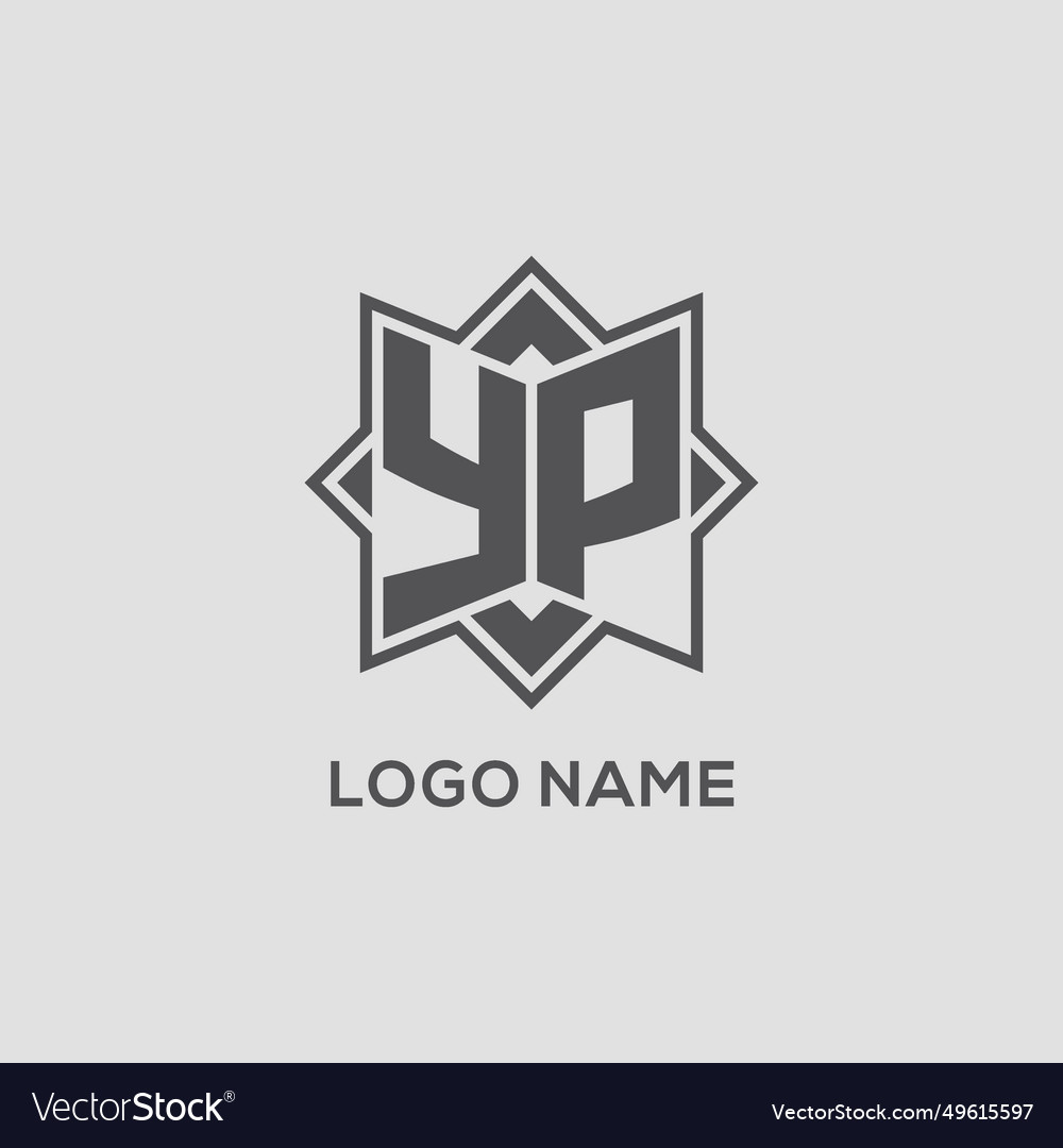 Monogram yp logo with eight point star style Vector Image