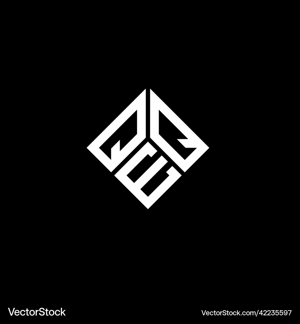 Qeq letter logo design on black background Vector Image