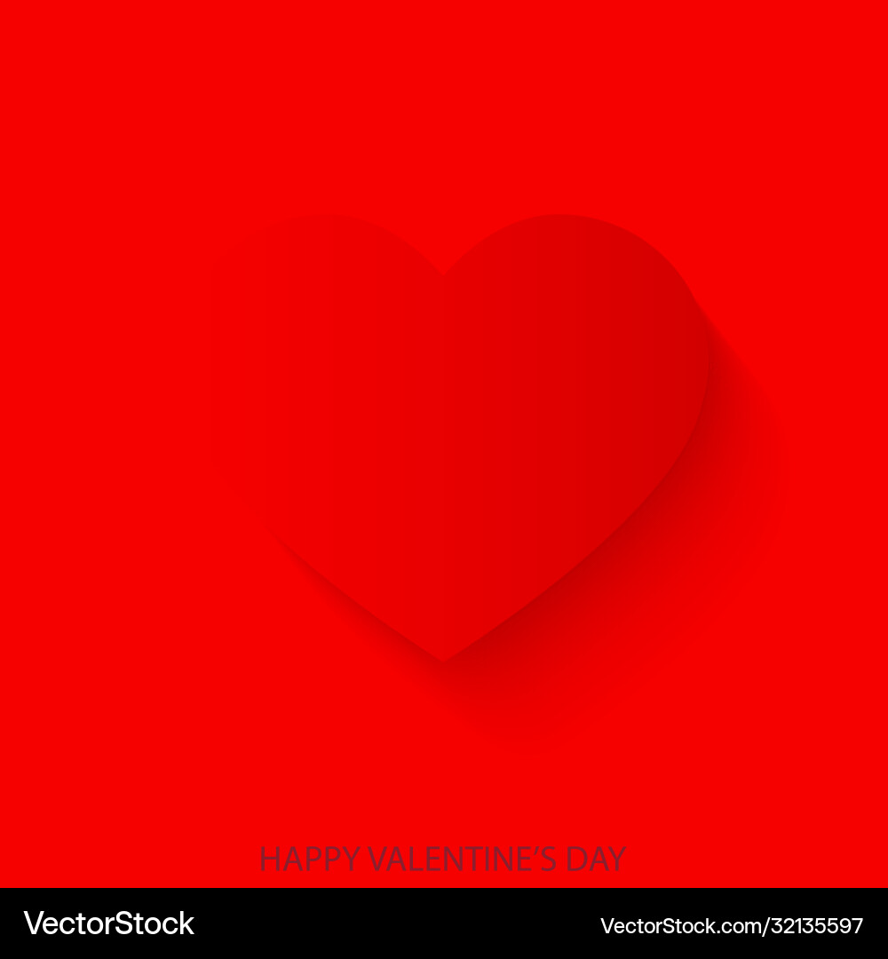 Realistic heart with shadow for valentines day Vector Image