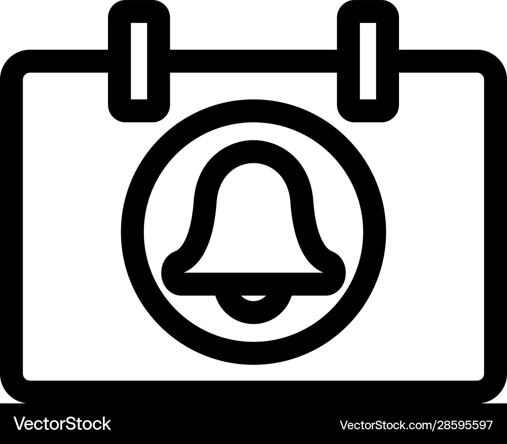 Reminder icon isolated contour symbol Royalty Free Vector