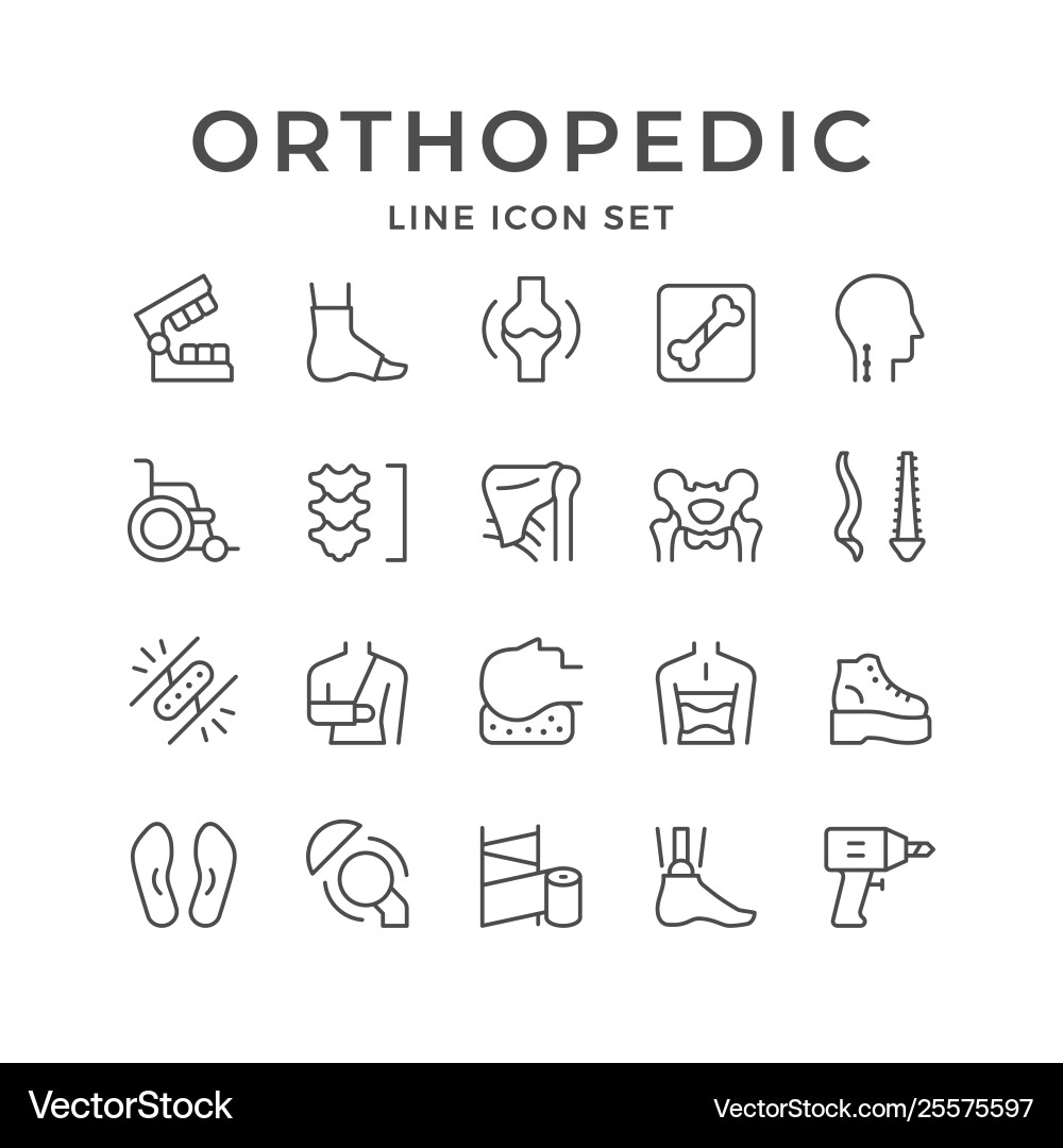 Set line icons orthopedics Royalty Free Vector Image