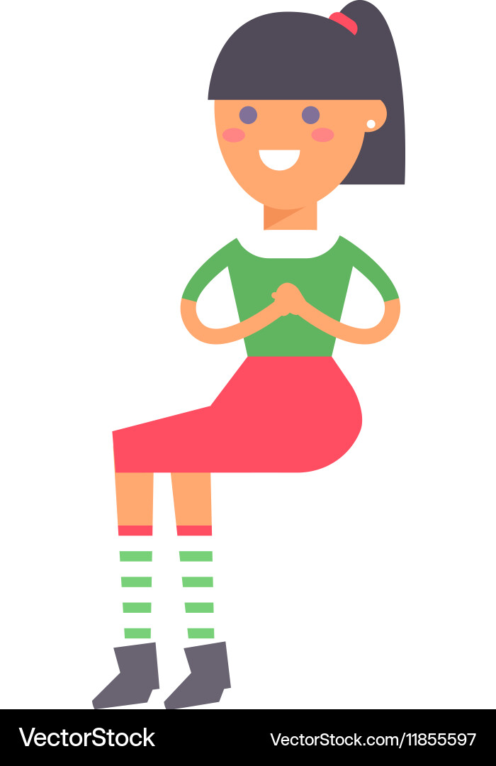 Sitting girl Royalty Free Vector Image - VectorStock