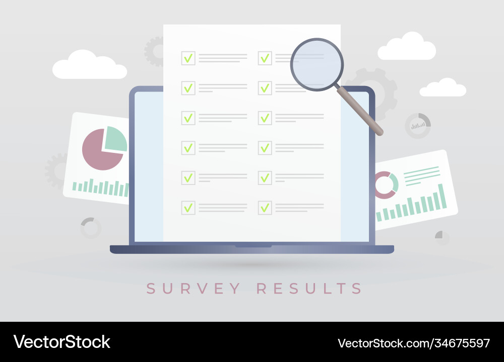 Survey results questionnaire form report Vector Image