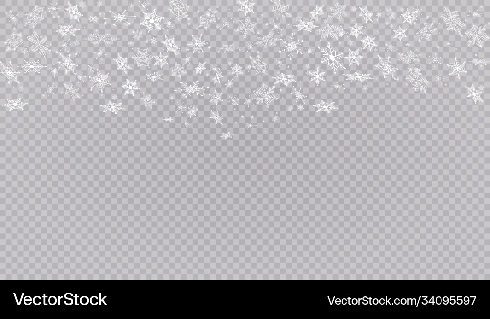 White snow flies on a transparent background Vector Image