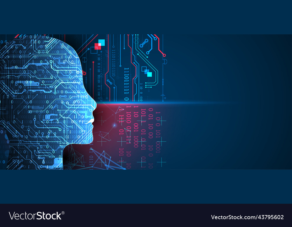Artificial intelligence technical background Vector Image