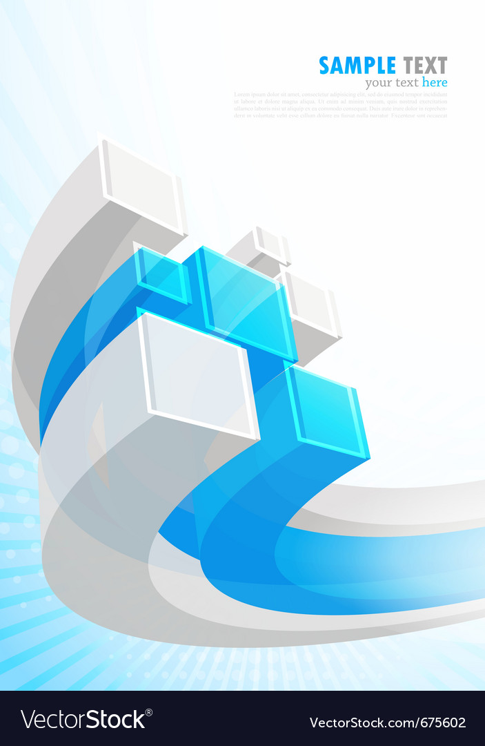 Background with 3d element Royalty Free Vector Image