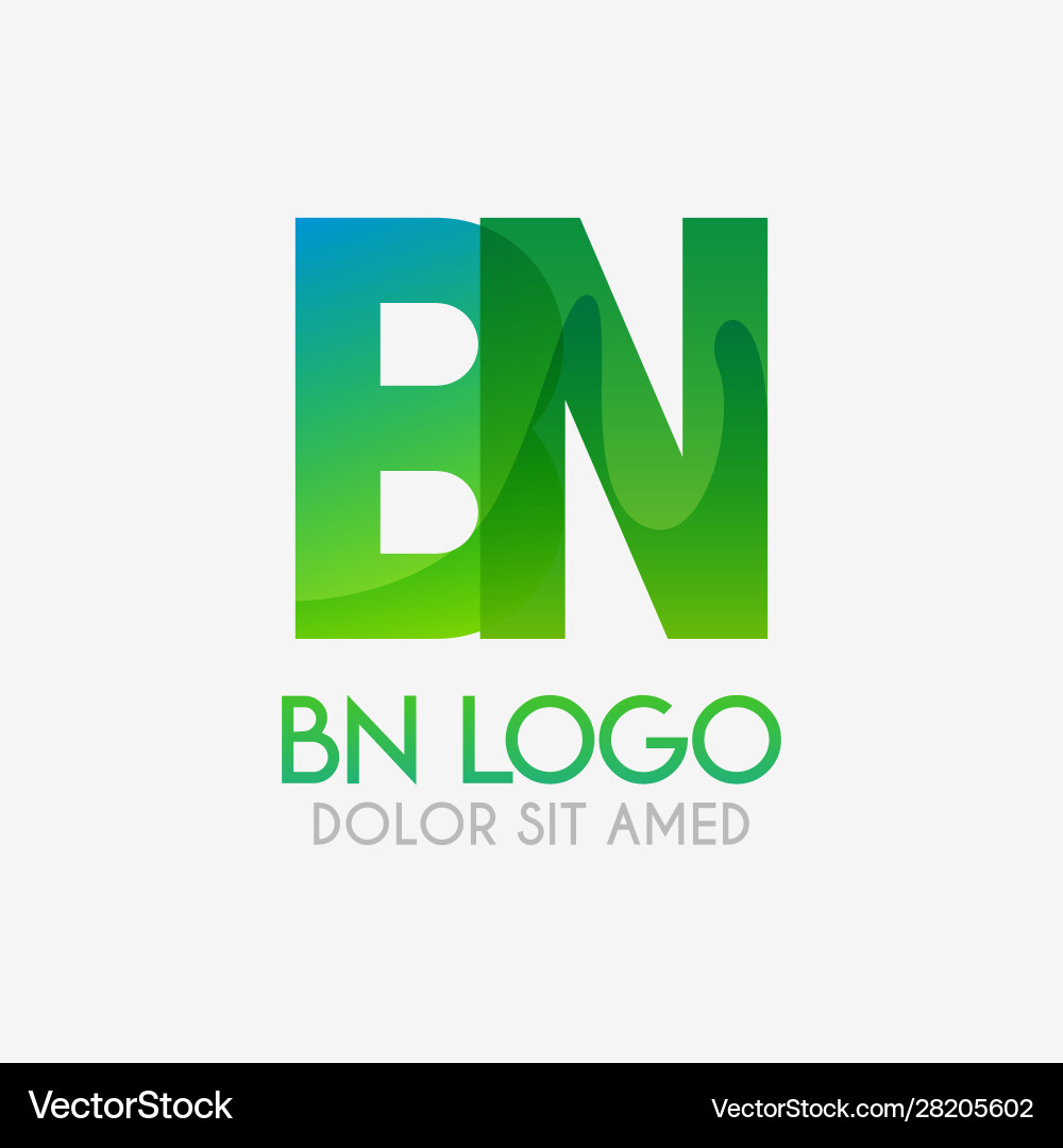 Bn logo with striking colors and gradations Vector Image