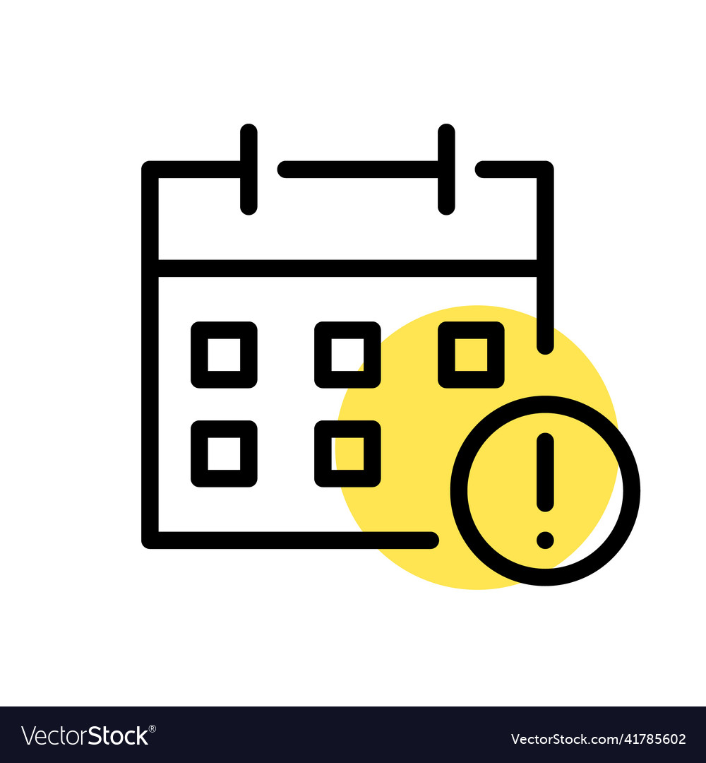 Calendar with exclamation mark important event Vector Image Calendar with exclamation mark important event Vector Image