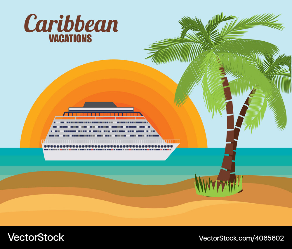 Caribbean cruise design Royalty Free Vector Image