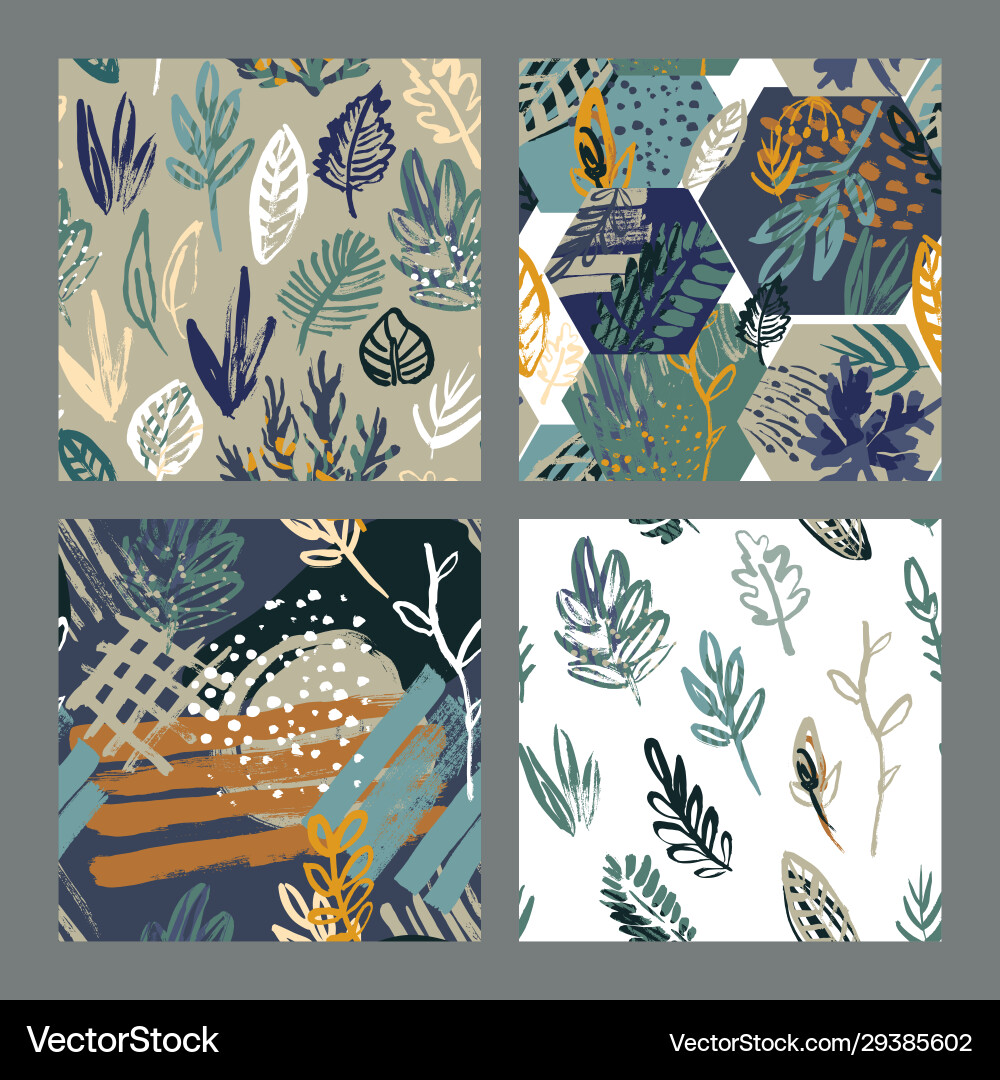 Colorful collage contemporary natural Royalty Free Vector