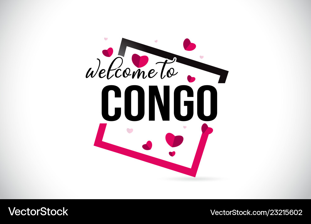 Congo welcome to word text with handwritten font Vector Image