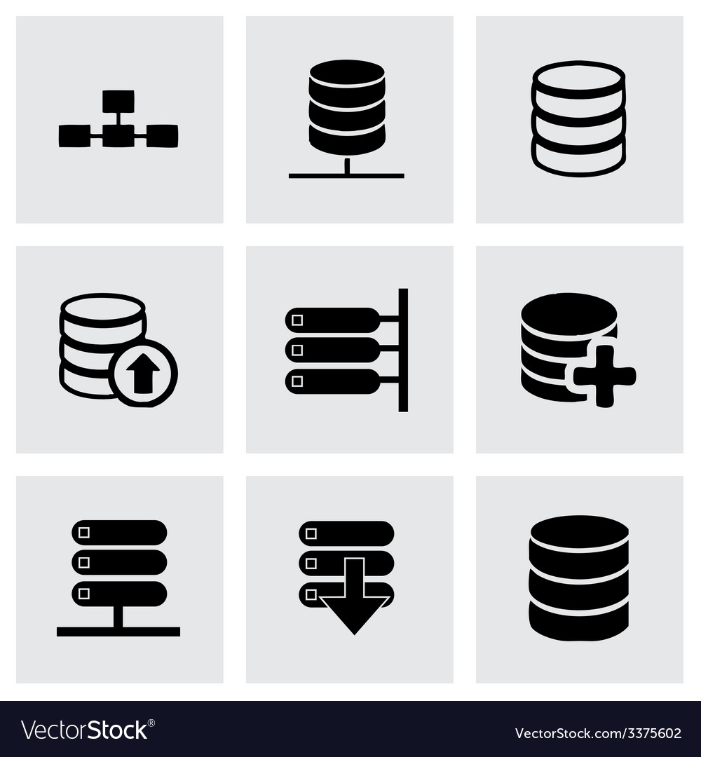 Database icon set Royalty Free Vector Image - VectorStock