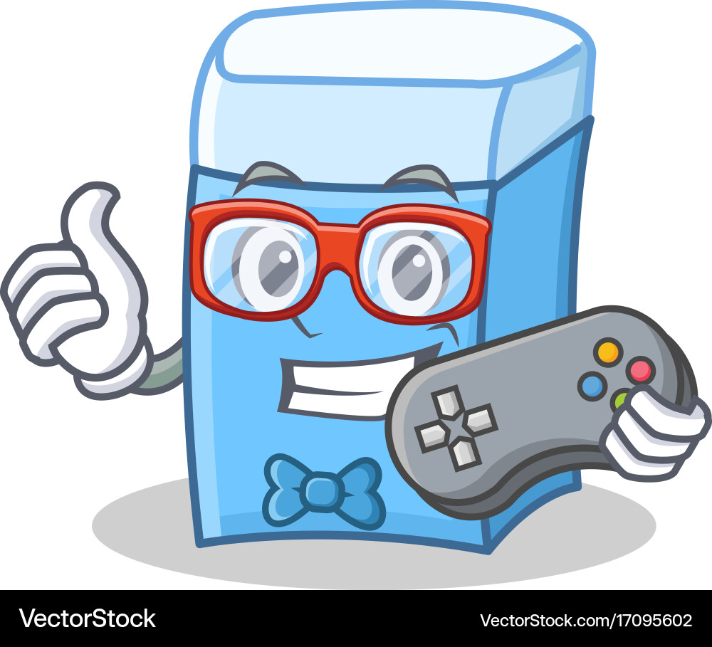 Gamer eraser character mascot style Royalty Free Vector