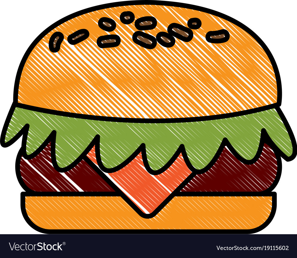 Hamburger fast food Royalty Free Vector Image - VectorStock