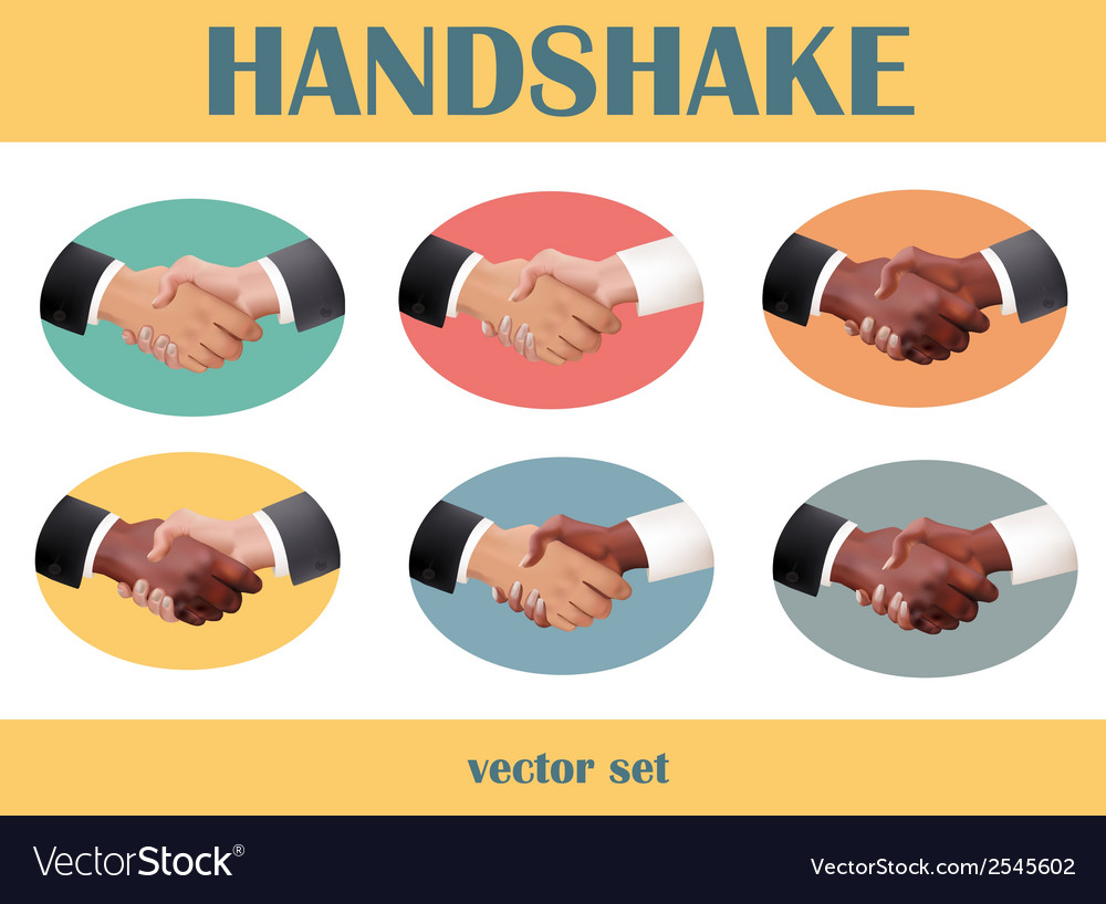 Handshake set Royalty Free Vector Image - VectorStock