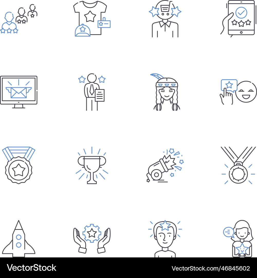 Influential game-changers line icons collection Vector Image