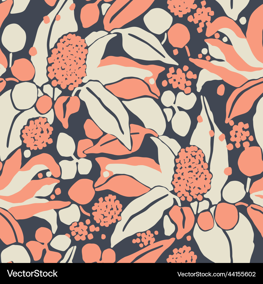 Leaf and nature themed pattern Royalty Free Vector Image