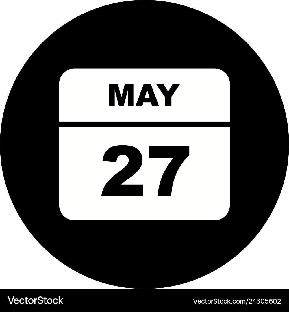 May 27th date on a single day calendar Royalty Free Vector