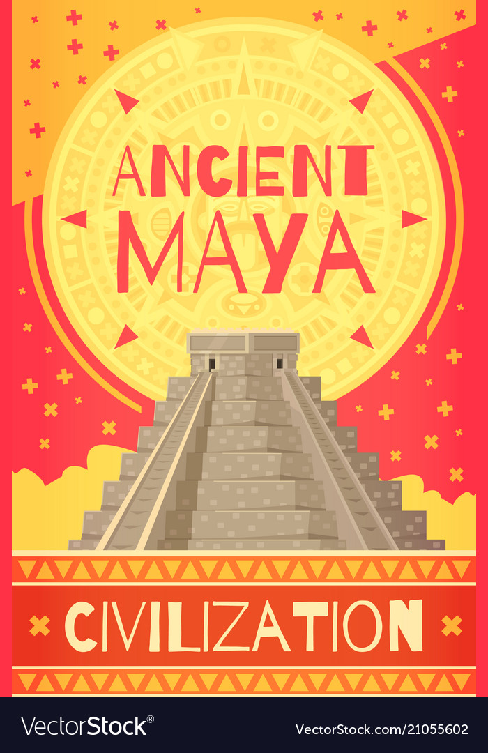 Maya flat poster Royalty Free Vector Image - VectorStock