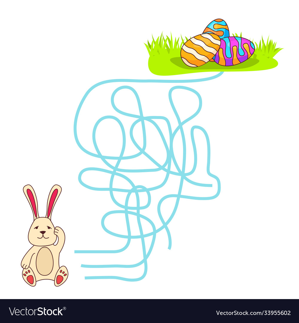 Maze game education for childrenthe easter Vector Image