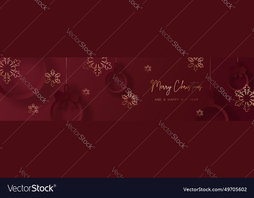 Red gold minimal christmas banner design Vector Image